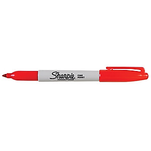 Sharpie Permanent Markers, Fine Point, Red, 36 Count