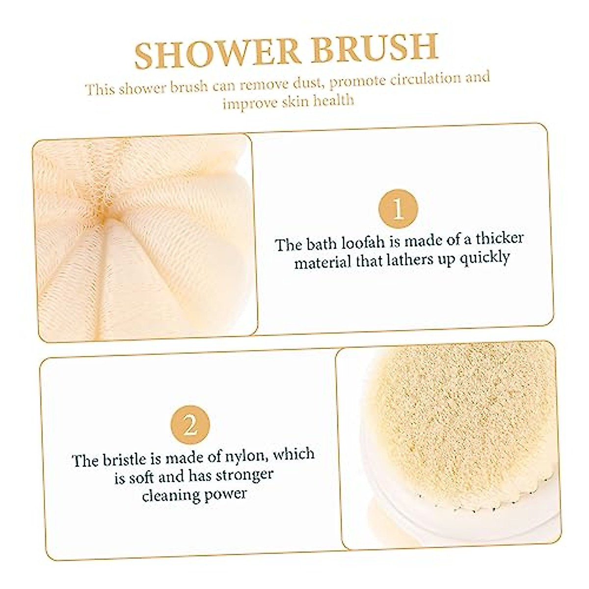 Hemoton Long Handle Bath Brush Bath Back Brush Body Loofah Body Scrub Sponge Dry Brush Back Scrub Brush Shower Loofah on a Stick or White Bath Brushes for Shower Dual-Sided Bath Brush Soft