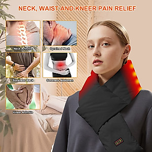 Electric Heated Scarf for Gift Women Men Rechargeable Scarves Shawl Blanket with Battery Neck Heating Pad