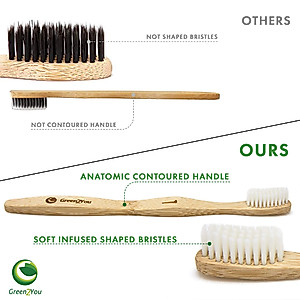 Green2You - Set of 4 Bamboo Toothbrushes