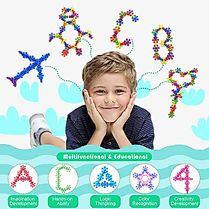 MYMUHUAN 400 Pieces Building Blocks Kids Stem Toys, Montessori Toys for 3 Year Old, Building Blocks for Toddlers, Flower Building Toy Set, Educational Building Toys Discs Interlocking for Preschool