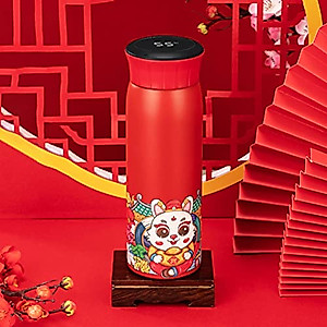 NOLITOY Insulated Water Cup 2 Pcs Stainless Steel Water Bottle Vacuum Insulated Water Bottle Cartoon Rabbit Travel Coffee Mug Thermal Tumbler for 2023 New Year Gift Red