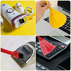 Computer Brush Set Keyboard Dusting Brush 2 Pieces Double Ended Duster Brush and 4 Pieces Fan Brushes Keyboard Cleaning Tool for Computer, Keyboard, Display Screen, Electronic Devices