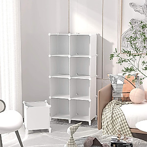 SIMPDIY Storage Modular Cubes 6 Cubes White (93x93x30cm) Plastic Portable Organizer Bookshelf Shelf Rack