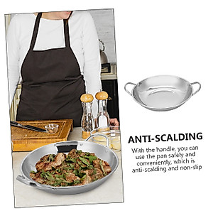 KICHOUSE Stainless Steel Pot Stainless Steel Saute Pan Steak Cooker Paella Small Pot with Lid Cooking Pot Stainless Steel Wok Pan Nonstick Pan with Lid Egg Outdoor Shopping Cart