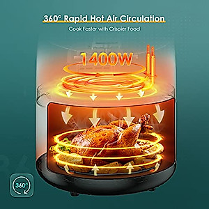 Air Fryer 4.5 Quart Small Air Fryers with 10-in-1 One-touch Program, Non-stick Basket, Dishwasher Safe, Auto Shut-Off, Compact Air Fryer for 2-3 people, Black