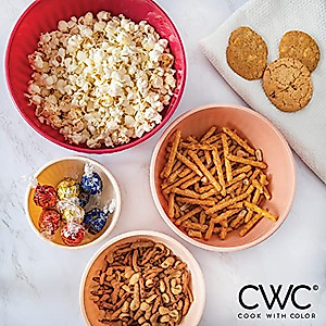 COOK WITH COLOR Prep Bowls - 8 Piece Nesting Plastic Meal Prep Bowl Set with Lids - Small Bowls Food Containers in Multiple Sizes (Pink Ombre)