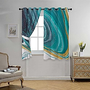 YANFENQI Wall Drapes Backdrop Emerald Green Imitation Marble Soundproofing Blanket Tapestry Curtains 110Inch Width by 96Inch Length,2 Panels
