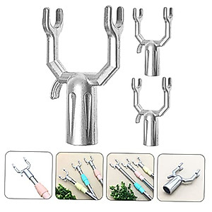 BUGUUYO 3pcs Clothes Rail Fork Drying Rack Clothing Drying Rack Clothes Curtain Hanger Garment Hook Pole Heads Reach Stick Pole Heads Clothesline Pole Head Clothes Fork Head Pole Parts