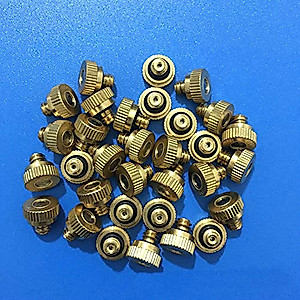 RuoFeng Mister Nozzles Brass For Outdoor Cooling System Low-Pressure Atomizer 22 pcs Orifice 0.028" (0.7 mm) 10-24 UNC