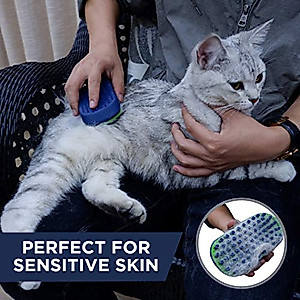Bonza Dog and Cat Massage Brush, Dog Bath Brush with Removable Screen, Soft Silicone Bristles for Gentle Grooming for Pet, Curry Comb for Washing, Brushing for Short, Medium and Long Haired Pets