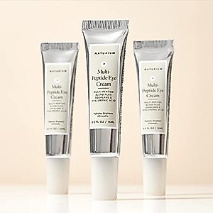 Naturium Multi-Peptide Eye Cream Plus Squalene & Hyaluronic Acid, Smoothing & Anti-Aging Skincare, 0.5 oz