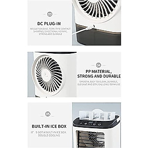 Portable Air Conditioner, 3 Wind Speeds Evaporative Air Cooler Quiet Fast Cooling Air Personal Conditioner with Humidifier for Home Office Bedroom Travel Camping