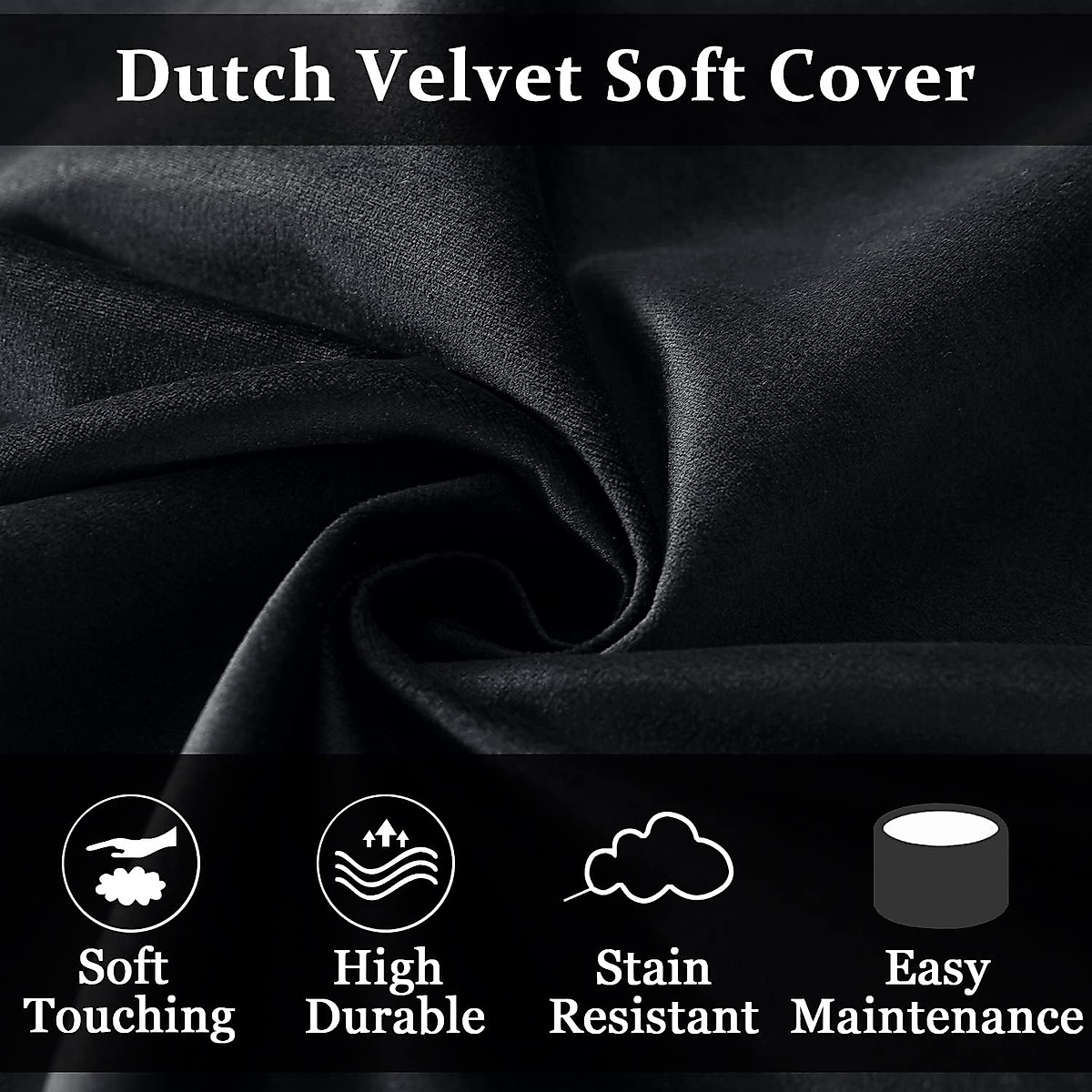 WhatsBedding Bean Bag Chairs for Adults Filled with Memory Foam, Large Bean Bag Sofa, Furniture Bag with Soft Dutch Velvet Cover,Black, 3 FT