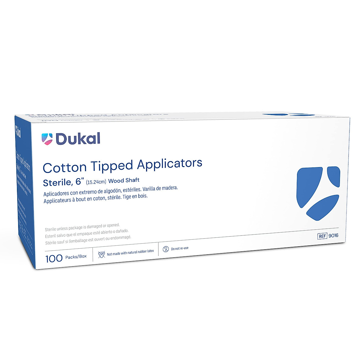 Dukal Cotton Tipped Applicators 6 inch Pack of 200 Swabsticks Wood Shaft 100% Cotton tip Sterile swabsticks for Medical Applications Latex-Free Single use
