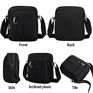 Vaupan Messenger Bag for Men, Small Crossbody Bag Water Resistant Sling Shoulder Bag for Travel School Work Business (Black)