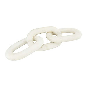 Creative Co-Op 13" L Decorative Marble Figurine Chain Link, White (AH1041)