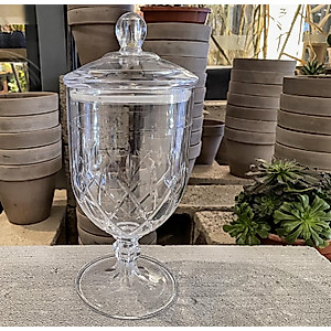 baflovga Candy Jars with Airtight Lids, 71 OZ Acrylic Cookie Jars, Plastic Apothecary Jars, Elegant Storage Canisters for Candy Buffet, Bathroom, Party, Wedding, Break-Resistant, Clear