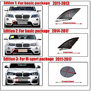 Trimla Front Tow Cover for 14-17 BMW X3 F25 LCI Fit 18d 18i 20d 20i 25i 28i 30d 35d 35i xDrive sDrive 2014 2015 2016 2017 SAV Bumper Towing Hook Eye Cap 51117338474