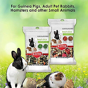 Kaytee 6 Pack of Small Pet Treat Sticks with Superfoods, 2.75 Ounces Each, Strawberry and Flax Seed Flavor for Guinea Pigs, Adult Pet Rabbits, Hamsters and Other Small Animals