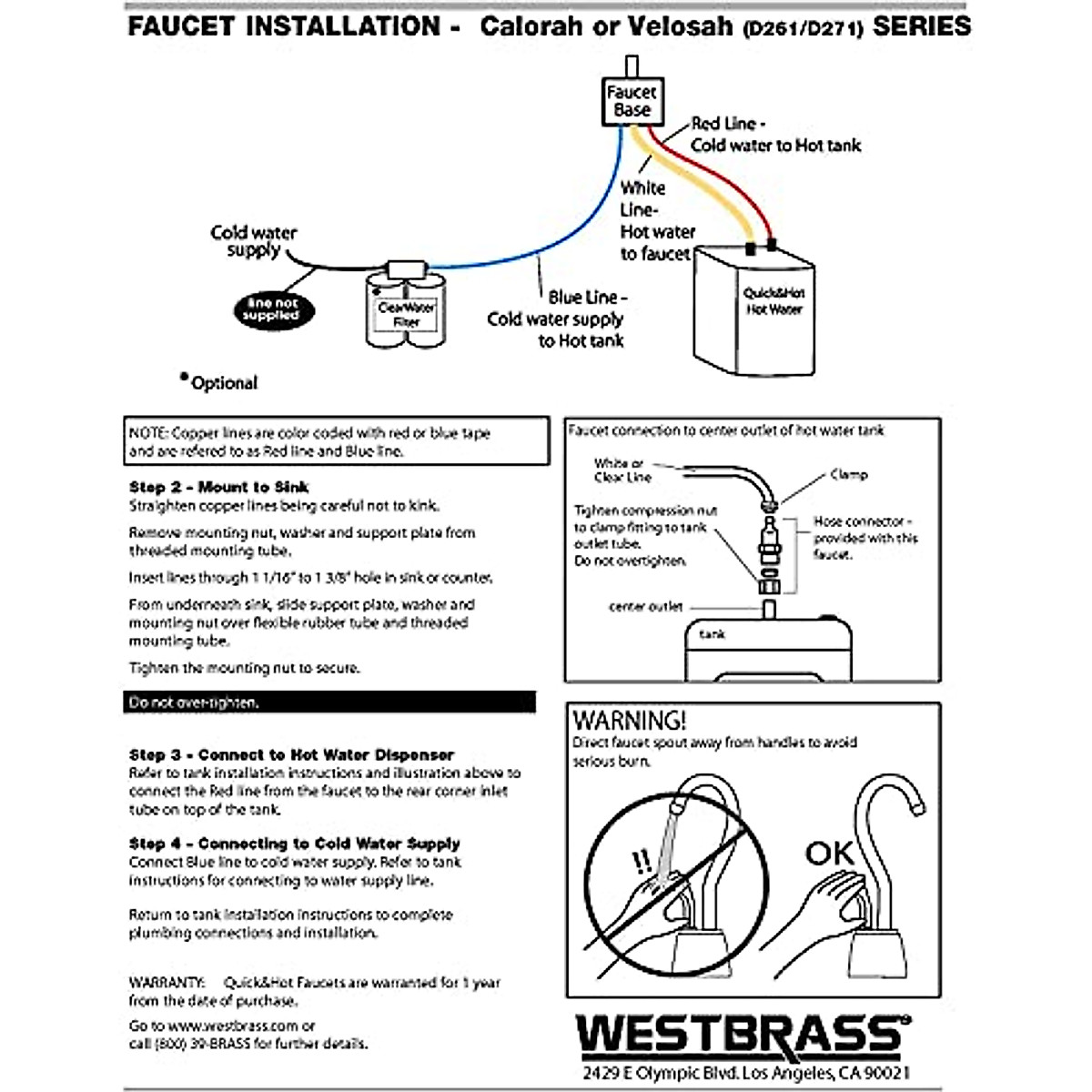 Westbrass CO146-26 Velosah 9" 1-Handle Hot Water Dispenser Faucet Kit with Heating Tank, Filter, Kitchen Sink Strainer & Disposal Trim Set, Polished Chrome