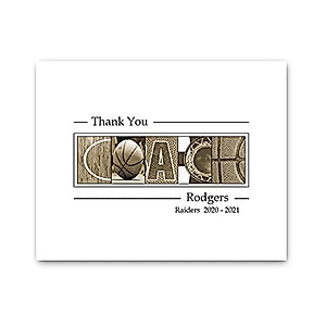 Basketball Coach Gift - Coach Appreciation Gift - End of Season Gift - Coach Gift from team - Unframed 11x14 print with room for player's signatures