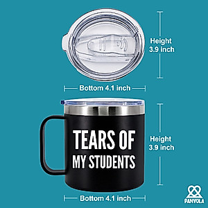 Tears Of My Students Teacher Gifts From Students Funny Professor Graduation Teacher Appreciation Day 304 Stainless Steel Vacuum Insulated Camping Travel Thermal Mug Coffee Cup 14oz With Handle Lid