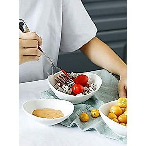 Teocera Porcelain Small Bowls, Dessert Bowls Set - 6 Ounce for Ice Cream, Small Side Dishes, Set of 6, White