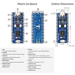 Waveshare RP2040-Plus, A Low-Cost, High-Performance Pico-Like MCU Board Based On Raspberry Pi Microcontroller RP2040 4MB