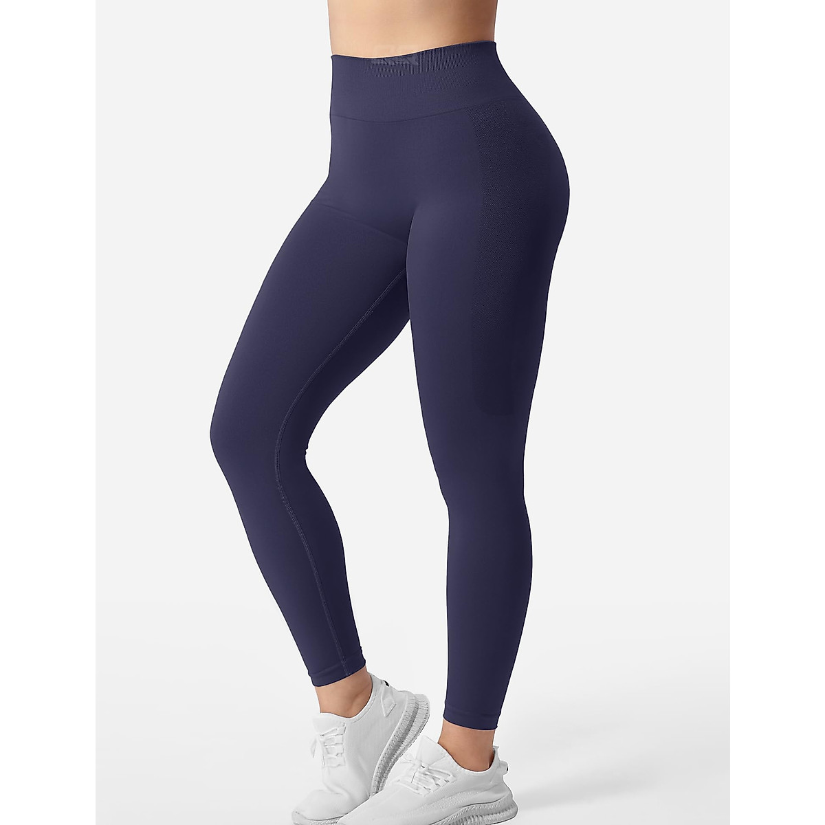 QOQ Workout Leggings for Women Scrunch Leggings Seamless Gym Yoga Leggings Butt Lifting Yoga Pants Dark Grey M