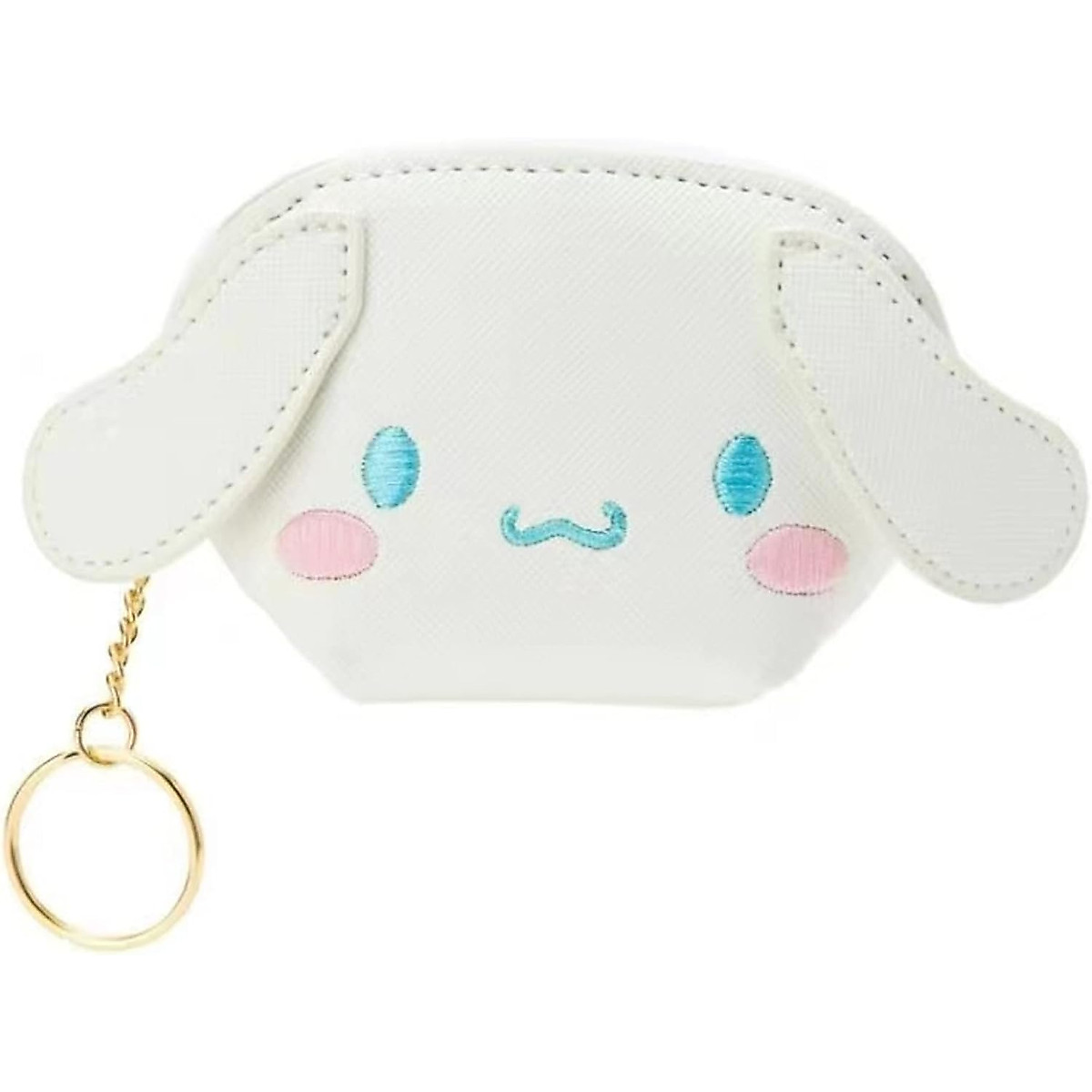 FDC TGTA Cartoon Animal Coin Purse for Women with Zipper Leather Coin Pouch with Keychain, White Dog, one size