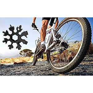 18-in-1 Stainless Steel Snowflake Keychain Multi-Tool Portable Keychain Screwdriver Bottle Opener Tool for Outdoor Camping Gift for Valentine's Day, Birthday, and Happy New Year (multi4 pack)