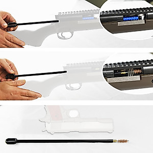 Gun Cleaning one Piece Long Rod kit 2 Carbon Fiber rods (4,5mm) 36" Long with 2 Plastic Chamber Cleaning rods Packed in one Tube bore Friendly…