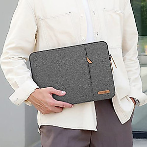 Lacdo 360° Protective Laptop Sleeve Case for 13 inch New MacBook Air M2 A2681 M1 A2337 A2179 A1932, 13" New MacBook Pro M2 M1 A2338 A2251 A2289 A2159 A1989, 12.9" iPad Pro with Accessory Bag,Dark Gray