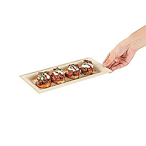 Restaurantware Pulp Safe No PFAS Added 10 x 5.1 Inch Rectangle Plates 100 Disposable Plates - Home Compostable Microwavable And Freezable Bagasse Plates For Hot And Cold Foods