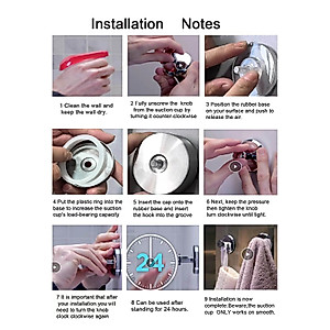 Generic Suction Cup Hooks,Stainless Steel Suction Cup Hook without Punching Or Marking Kitchen Bathroom Vacuum Suction Cup,Bathroom Hooks, Towel Hooks,Suitable for The whole house (Black)