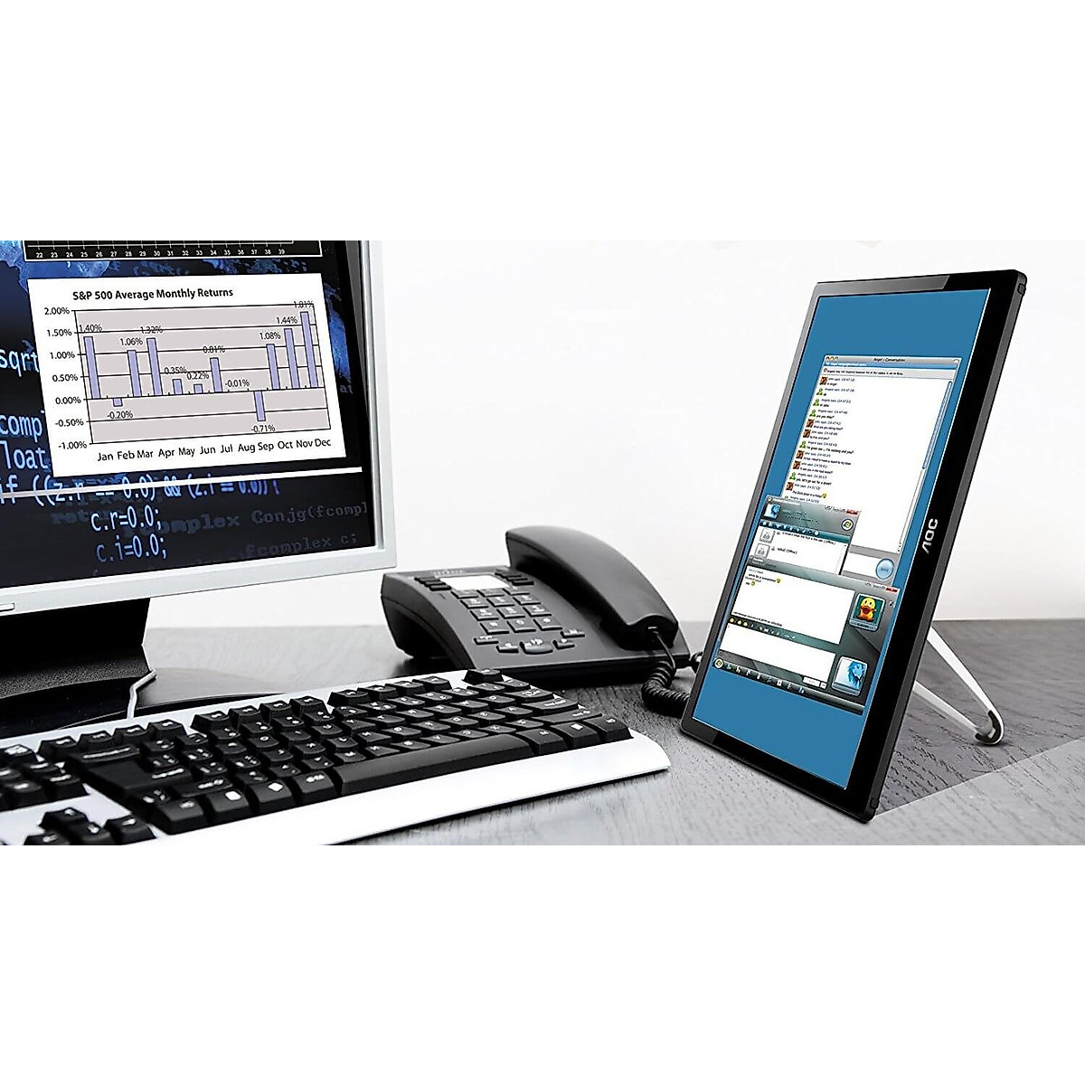 AOC e1659Fwu 16-Inch Ultra Slim 1366x768 Res 200 cd/m2 Brightness USB 3.0-Powered Portable LED Monitor (Renewed)