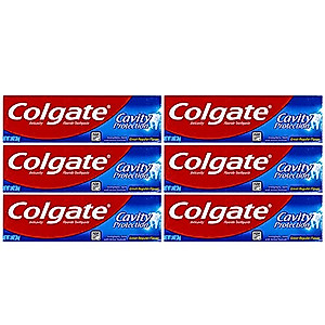 Colgate Cavity Protection Toothpaste, Creat Regular Flavor, Travel Size 1 oz (28g) - Pack of 6