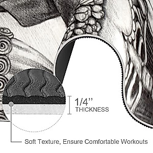 Yoga Mat, Yoga Mats for Home Workout, Workout Mat, Exercise Mats, Pilates Mat, abstract black skeleton married pattern