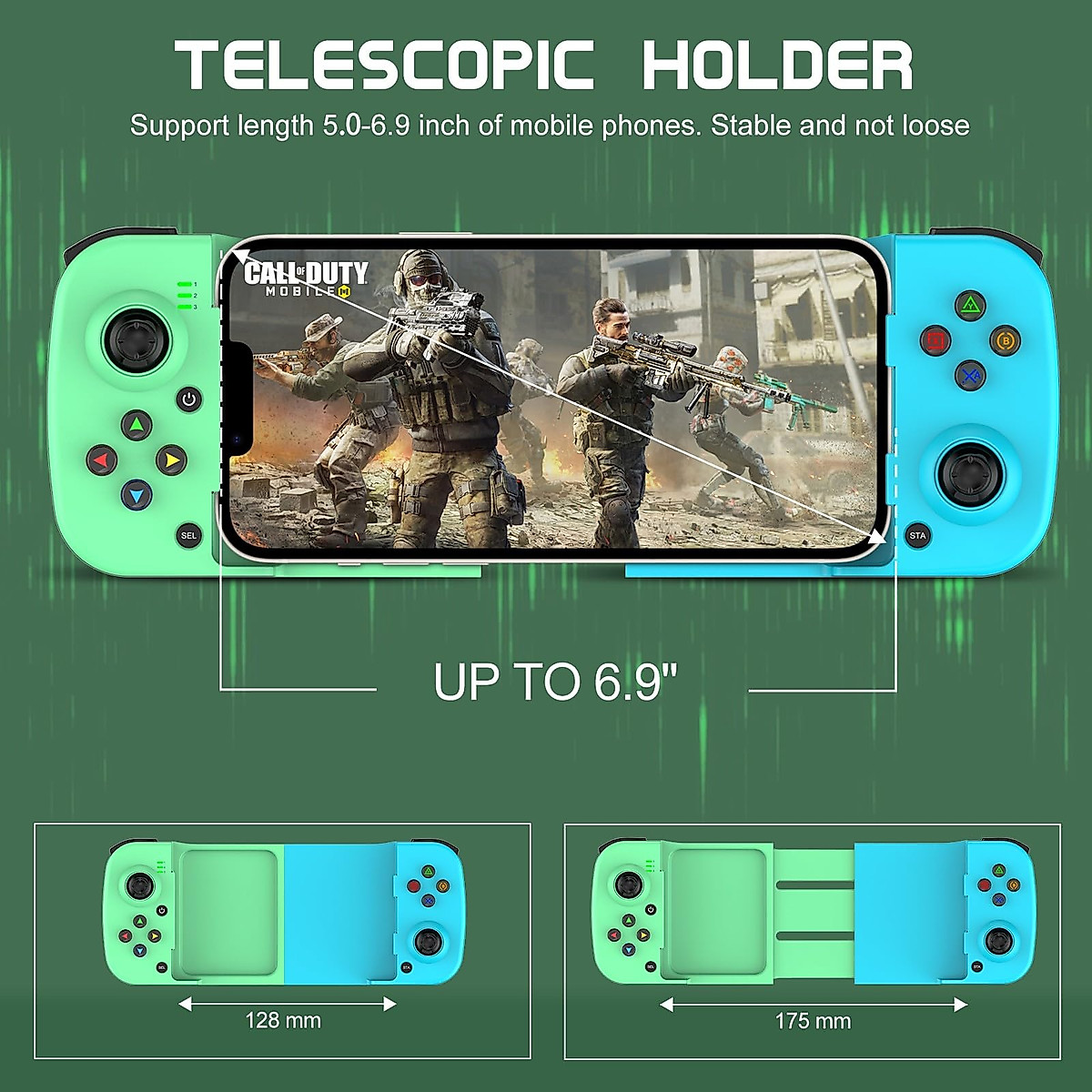 Joso Phone Controller for iPhone/Android Support Phone Case, Wireless Mobile Game Controller for Android iPhone 16/15/14/13/12 Support PS Remote Play, Cloud Gaming, MFi Arcade Games