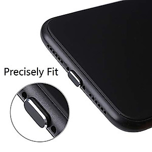 10 Pcs Anti Dust Plugs, Charging Dust Cover iPhone Dust Plug Charging Port Covers Compatible with iPhone 12, Pro, Max, X, XS, XR, 11, 8, 7, 6 Plus iPad Mini Air (Black, Gray, Gold, Red, Silver)