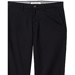 Amazon Essentials Men's Straight-Fit Casual Stretch Khaki Pant, Black, 34W x 32L