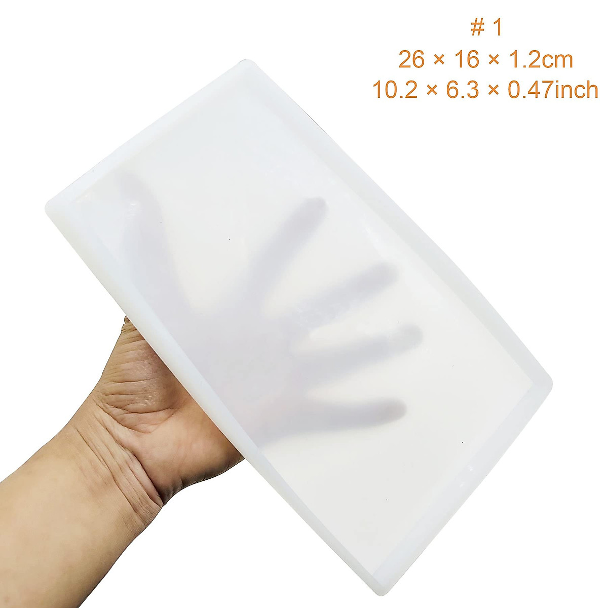 Woohome Large Silicone Resin Tray Mold, 7.8×11.8 inch/ 5.9×9.8inch Rectangle Plate Epoxy Resin Casting Mold for DIY Faux Agate Tray, Serving Board, Coaster, Home Decor