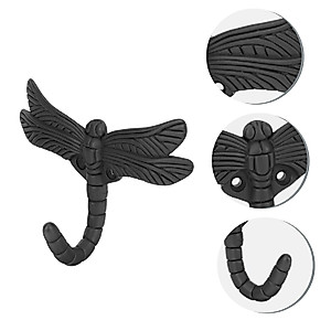 Cabilock Sturdy Iron Crafted Dragonfly Wall Hooks Multipurpose Coat and Hat Hanger Home Decor
