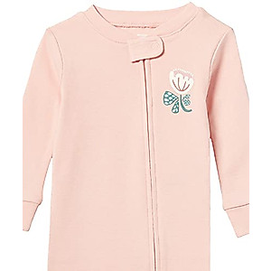 Amazon Essentials Baby Girls' Snug-Fit Cotton Footless Sleeper Pajamas, Pack of 3, Flowers/Garden Party, 12 Months