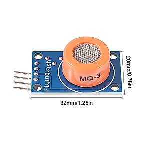 ACEIRMC 5pcs MQ-3 MQ3 Alcohol Sensor Module Breath Gas Detector Ethanol Detection Module for Arduino Raspberry Pi ESP8266 MQ3 5V DC (MQ-3)