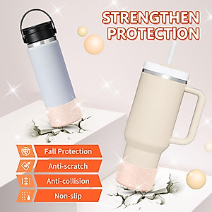 WUQID Protective Bling Silicone Boot Sleeve, Compatible with Stanley Tumbler 20-40oz & Hydro Flask Bottle 12oz-24oz, Glitter Reduces Dents Sleeve Cover for More Bottles/Tumblers Bottom of 2.83-2.95in