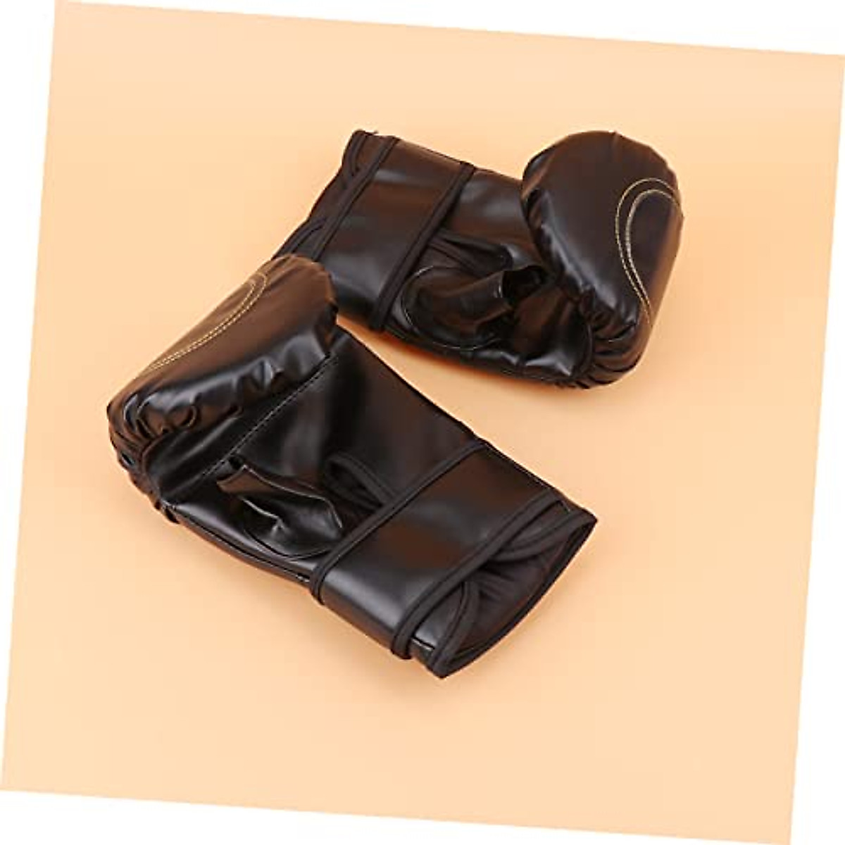 Kisangel Boxing Kickboxing Gloves Boxing Training Mitts Boxing Leather Gloves Boxing Training Gloves Pu Gloves Adult Boxing Gloves Handbag Black Child Pu Martial Arts Hand Wraps