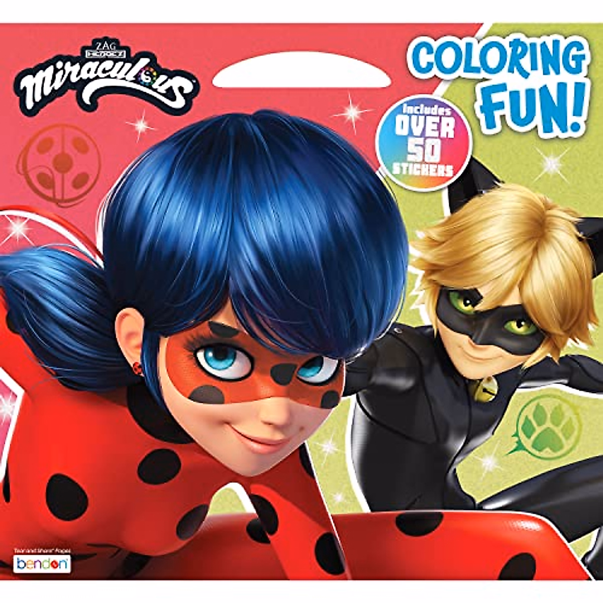 Miraculous Ladybug 35 Page Coloring Activity Book, Oversized with Handle Bendon 53463