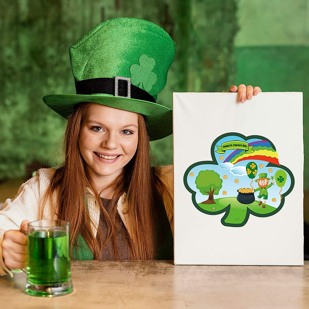GloDreAm 24PCS St. Patrick’s Day DIY Stickers for Kids - Shamrock Lucky Irish Leprechaun Party Games Favors Supplies - School Class Activity Crafts